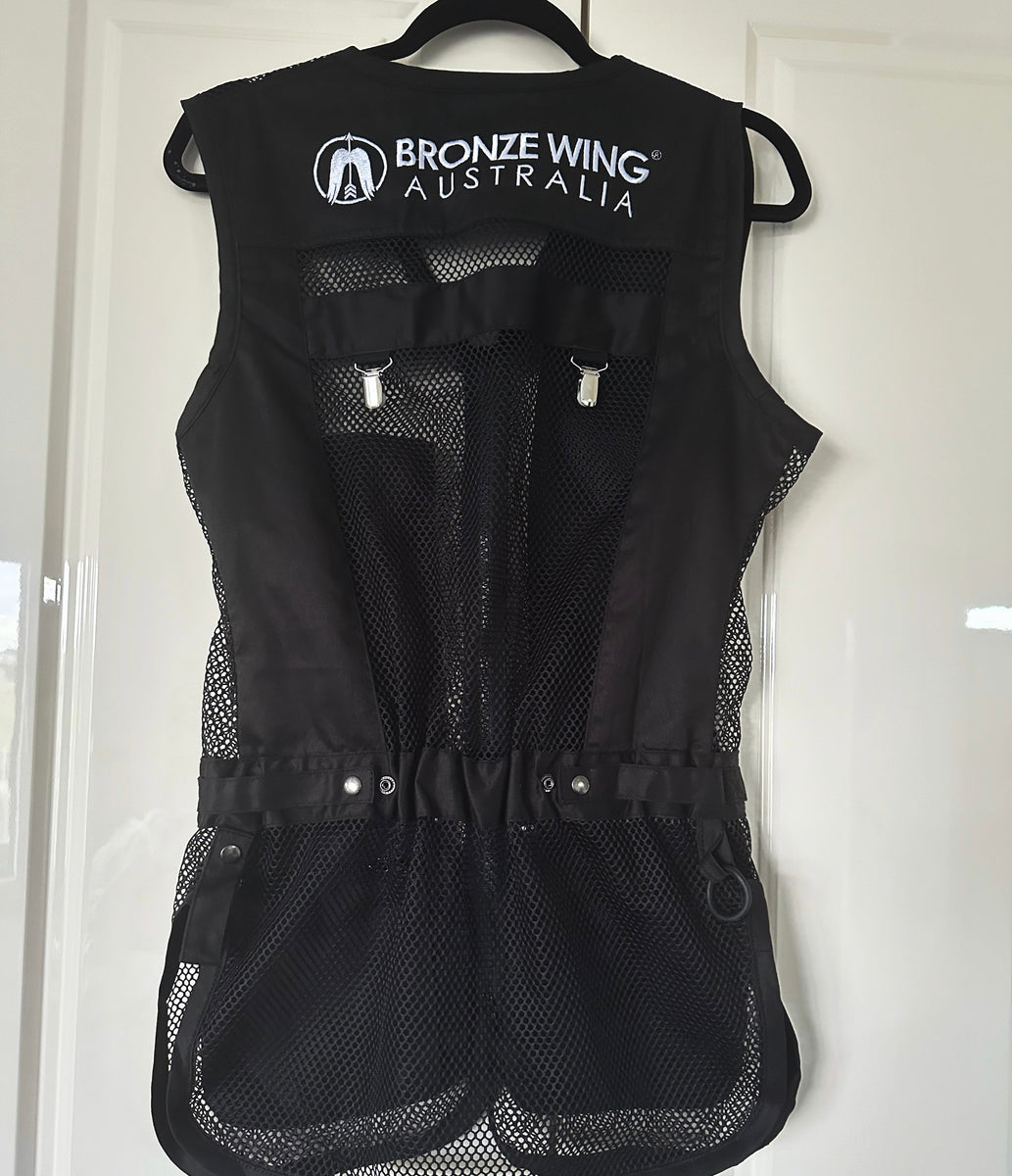 BRONZE WING Ladies Shooting Vest - BLACK – BRONZE WING AUSTRALIA ONLINE ...