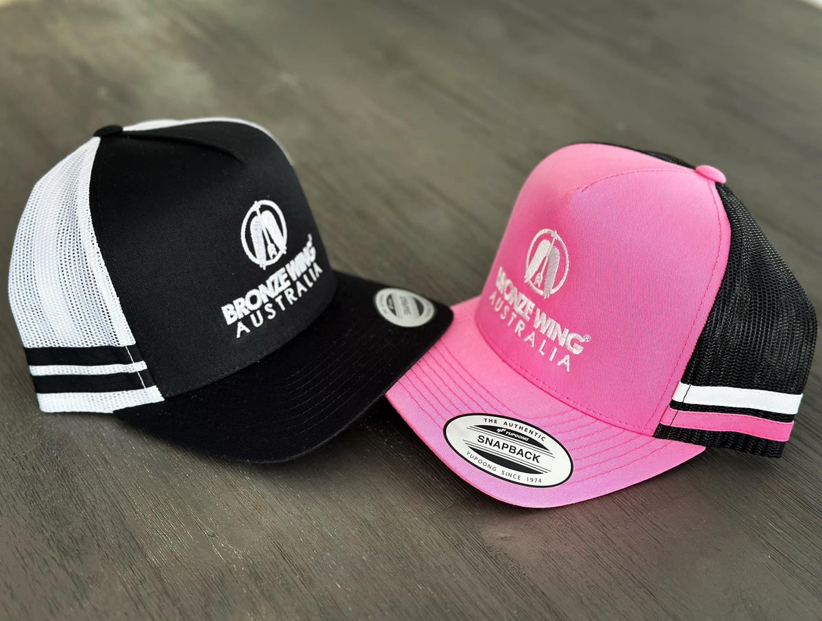 BRONZE WING Striped Trucker Cap - Black – BRONZE WING AUSTRALIA ONLINE ...